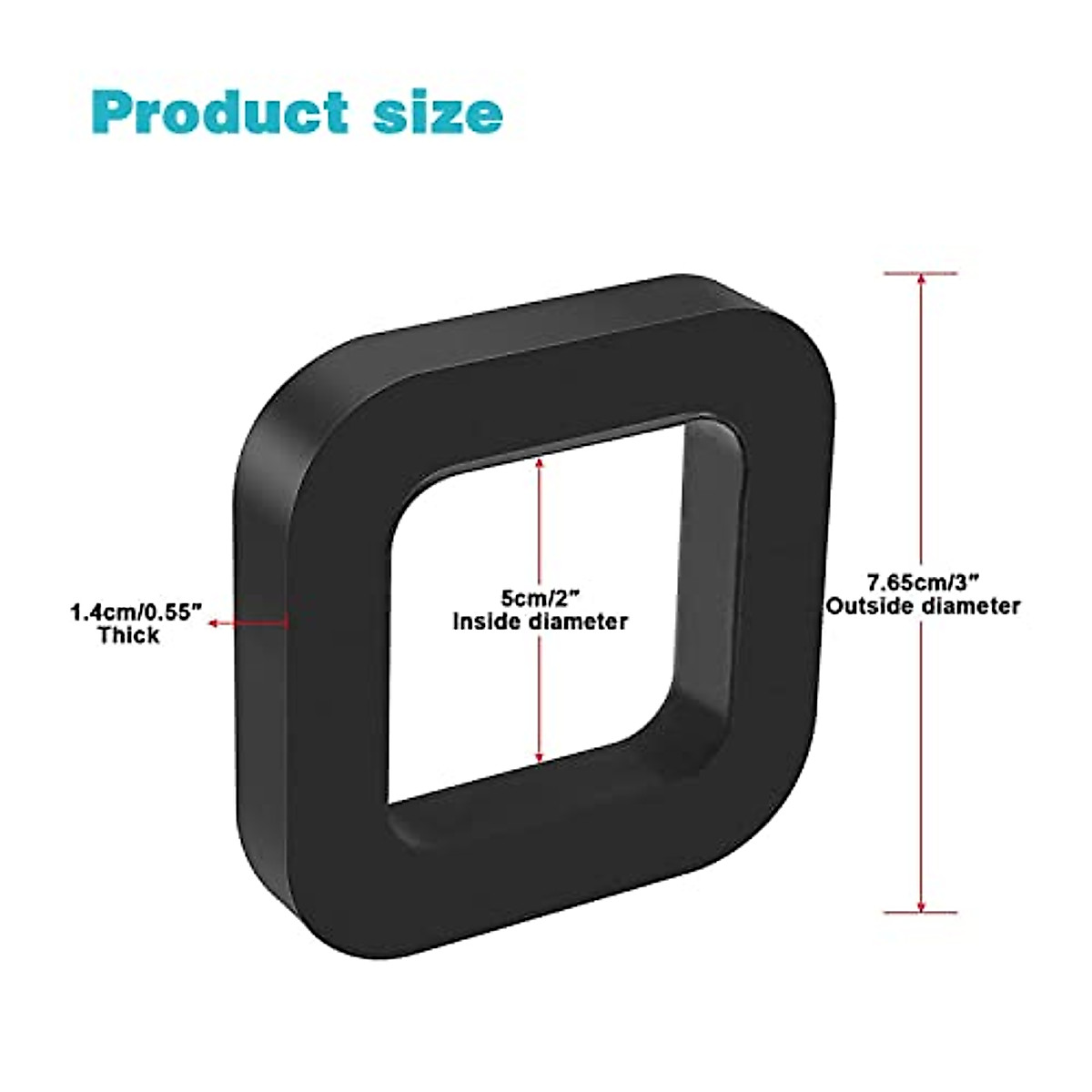 Yonput 3 Pack Trailer Hook Noise Elimination Muffler Cushion, Reduce Rattling Rubber Cushion, Fits Any 2In Trailer Hitch Receiver, Provide Cushion Between Receivers and Tow Hitches (Black)