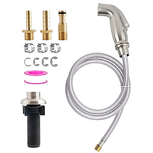 Kitchen Sink Side Sprayer with Quick Side Connector Compatible with Moen Faucet Sprayer Replacement, Kitchen Sink Faucet Sprayer Attachment with Water Hose/Holder, Brushed Nickel Finish