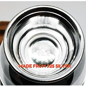 PRD CARATCAFE Small Size Pure Sterling Silver Shot Cup ( 30 ml / 1 Oz.), Kitchen Liquid Measuring 1oz, Puja item like kumkum, Diya in Precious Silver NT Weight 15 grams (REFER IMAGES FOR SIZE)