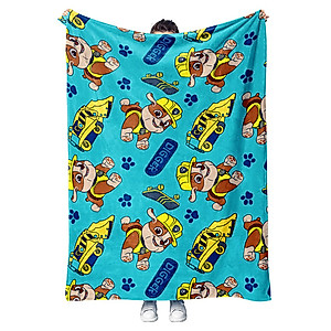 Tstars Paw Patrol Fleece Blanket Rubble Digging Plush Blankets for Toddler Kids Boys