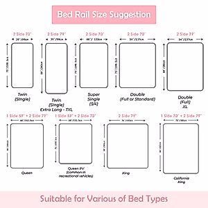 BABY JOY Bed Rail for Toddlers, 57’’ Extra Long, Height Adjustable & Foldable Baby Bed Rail Guard w/Breathable Mesh & Double Safety Child Lock for Kids Twin Double Full Size Queen King Mattress, Pink