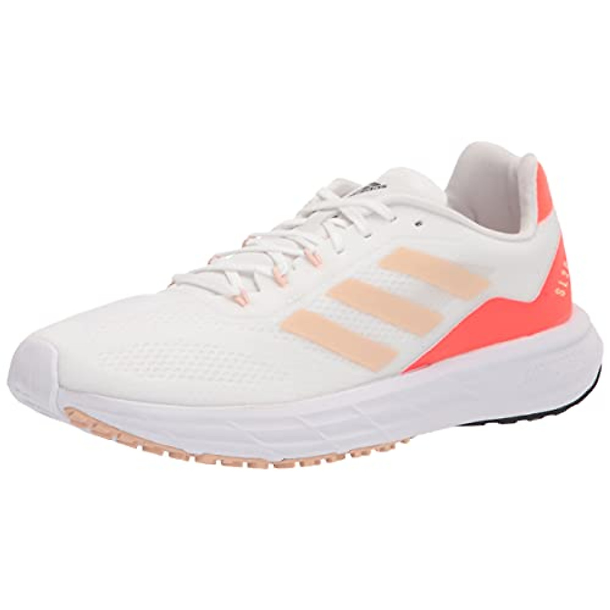 adidas Women's Sl20.2 Running Shoe, White/Halo Blush/Solar Red, 8.5