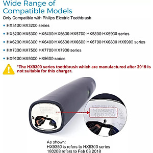 Toothbrush E-Series Replacement Charger for Philips Sonicare 423501010822 HX5351 HX5451 HX5500 HX5700 HX5740 HX5800 HX5810 HX5600 5600 HX5610 HX5610/30