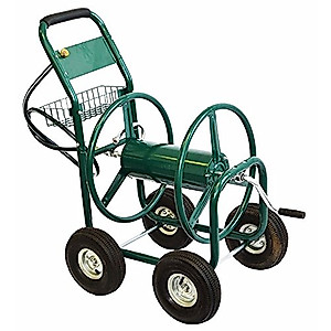 XtremepowerUS Hose Reel Cart Green w/Wheels 300' Capacity Outdoor Patio Garden Reel Holder
