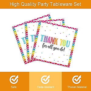 96 Pcs Thank You for All You Do Party Decoration Set Serves 24 Guests Be Thankful to The Teacher Doctor Staff Dinnerware Set Class of 2024 Prom Senior Year Party Tableware Supplies
