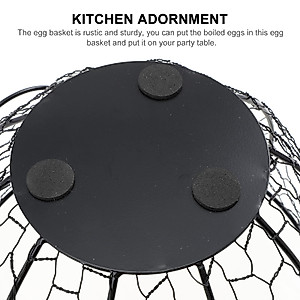 Cabilock 3pcs Egg Basket Round Storage Basket Vegetable Container Dessert Containers Fruit Vegetable Storage Basket Eggs Counter Decor Fruit Storage Container Steel Wire Wrought Iron Food