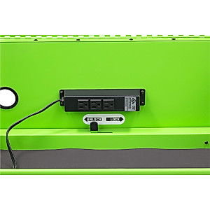 K Tool International 75124 35" Service Cart Tool Box for Garages, Repair Shops, and DIY, (7) Drawers, Locking Lid, (4) 5" Swivel Casters (2) with Brake, Protective Bumpers, Matte Finish, Neon Green