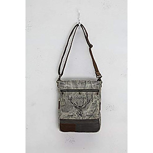 Myra Bag Royal Stag Vintage Upcycled Canvas Shoulder Bag S-0715