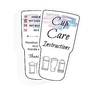 KIUKIUO 240 PCS Tumbler Care Instructions Cards Packaging Customer Direction Card for Tumbler, Cup, Mug Small Business Online Shop Owner 3.5 x 2 Inch (cup shape)