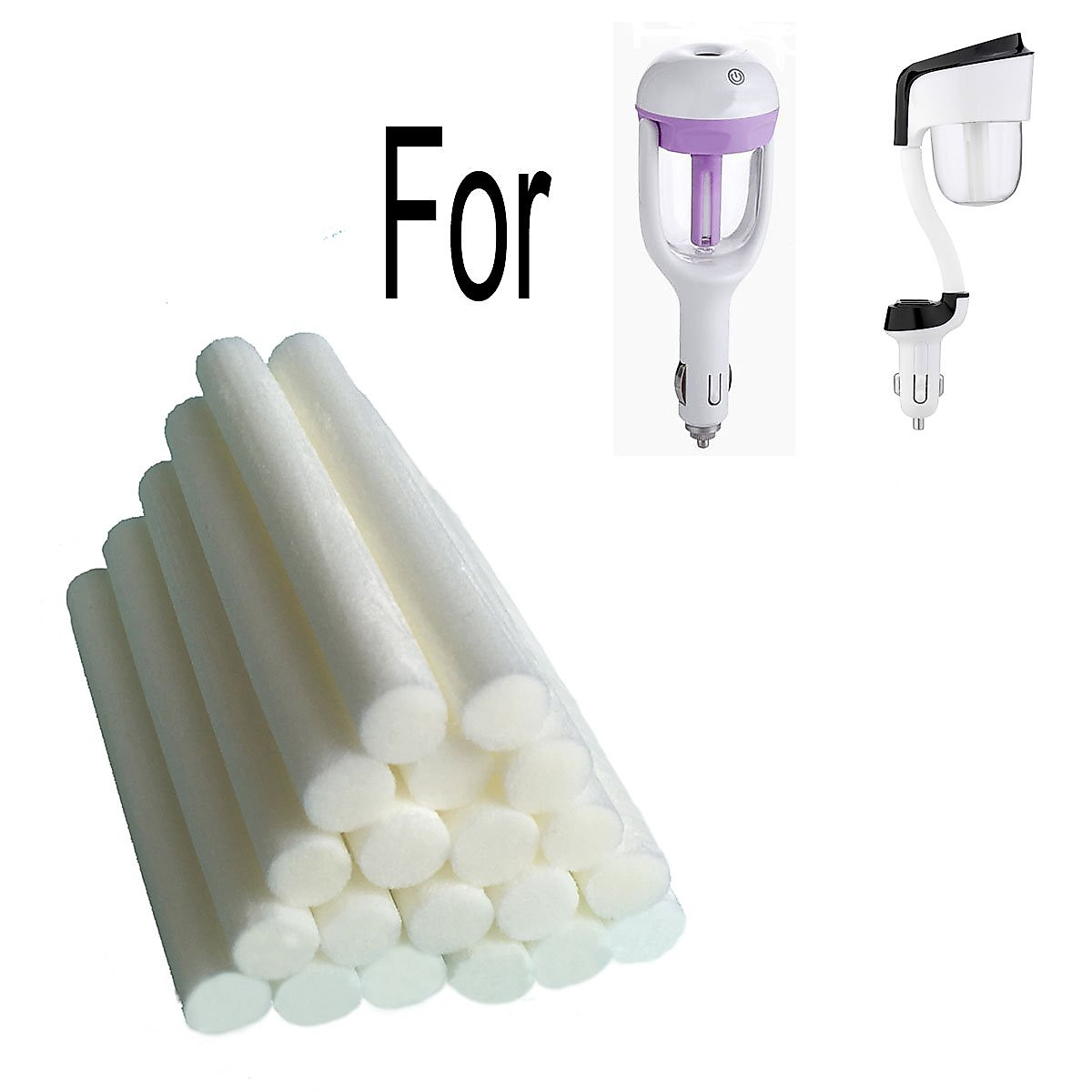 20-Pack Car Diffuser Sponges Refill Sticks Humidifier Filter Wick Replacement, Absorbent sponge sticks, 2.75 X 0.31 Inch for Car Mini Humidifier Ultrasonic Aroma Diffuser