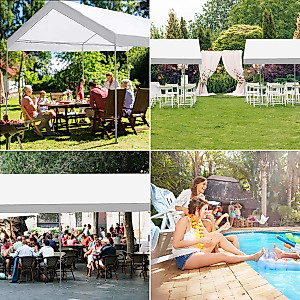 Tangkula Carport 10 x 20 Heavy Duty Portable Car Canopy All-Purpose Water-Resistant Carport Outdoor Party Canopy Garage Cover Instant Shelter