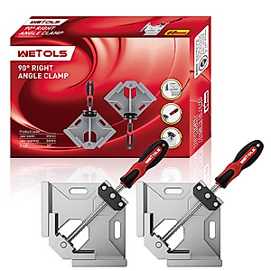 WETOLS Corner Clamp 1pcs 90 Degree Right Angle Clamp with Adjustable Aluminum Alloy Swing Jaw, Single Handle Clamps for Woodworking, Photo Framing, Gifts for Men Dad