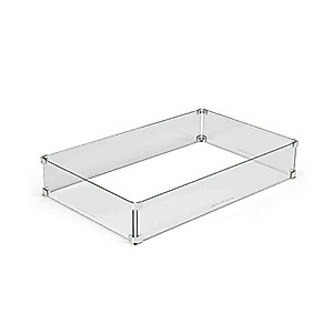 HPC Fire Rectangle Fire Pit Glass Wind Guard (WG61X23-RECT), 61x23-Inch