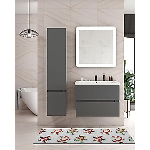 Christmas Bath Mat for Tub,Non Slip Bathroom Floor Runner Rug Quick Dry & Absorbent Diatomaceous Earth Shower Sink Kitchen Washable Doormat,Winter Xmas Elf Penguin Santa Claus Red White 18"x47"