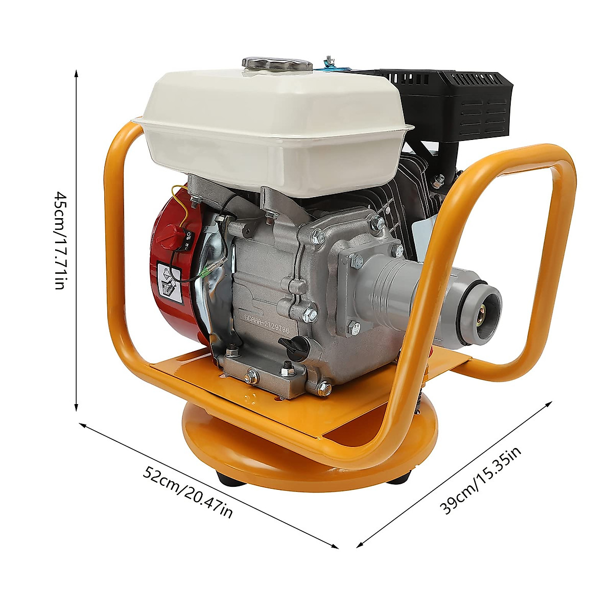 Concrete Vibrator, 7.5HP 4 Stroke Gas Powered Concrete Vibrating Tool 3600r/min Cordless Cement Mixer with 19.69ft Shaft Rod for Highways Bridges Housing Construction