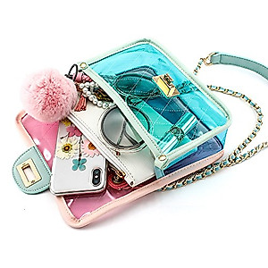 Oct17 Women Transparent PVC Plastic Cross body Durable Summer Shoulder Bag Clear Jelly Purse - Pink