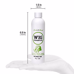 Nicole & Alyssa - Wig Shampoo For Synthetic Hair 8oz - Soak & Rinse, Deep Cleansing, Revitalizes, Moisturizes, Detangles (Pack of 1)