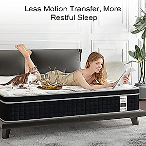 Martisiluna Full Mattress, 10.5 Inch Hybrid Gel Memory Foam Mattress in a Box, Individually Wrapped Pocket Coil Innerspring for Pressure Relief&Cooler Sleeping, CertiPUR-US Certified|10-Year Support