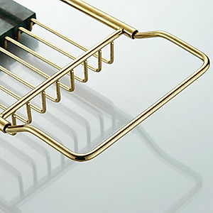 GIYDNEI Stainless Steel Bathtub Caddy Tray, Expandable Bath Tub Tray Table, Adjustable Bathroom Tray, Bath Organizer Tub Shelf,Black,26.8~35.4in