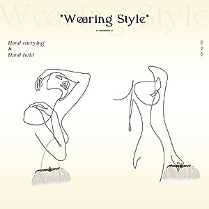 JAMBHALA Women Pleated Clutch Bag with Adjustable Chain Handbag Dumpling Pouch for Wedding, Bridal, Prom, Party (white)