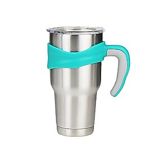 30 oz Tumbler Handle, Anti Slip Travel Mug Grip Cup Holder for Stainless Steel Tumblers, Suitable for Trail, Sic, Yeti, Ozark and More 30 Ounce Tumbler Mugs (Turquoise)