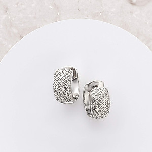 Ross-Simons Diamond Accent Huggie Hoop Earrings in Sterling Silver