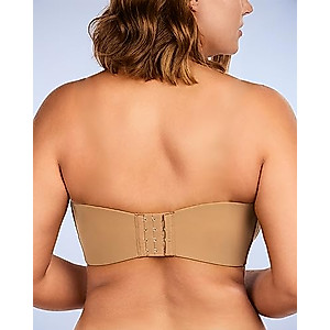 HSIA Strapless Bras for Women, Plus Size Bra with Underwire Lightly Lined Convertible Bandeau Bra for Big Large Busted