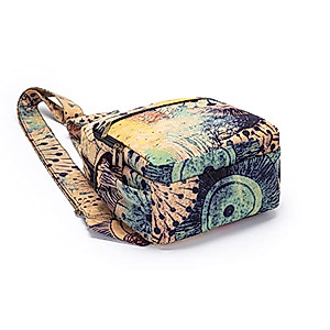 Women sling bag Elephant canvas large boho backpacks bohemian Crossbody Bag (purple yellow)