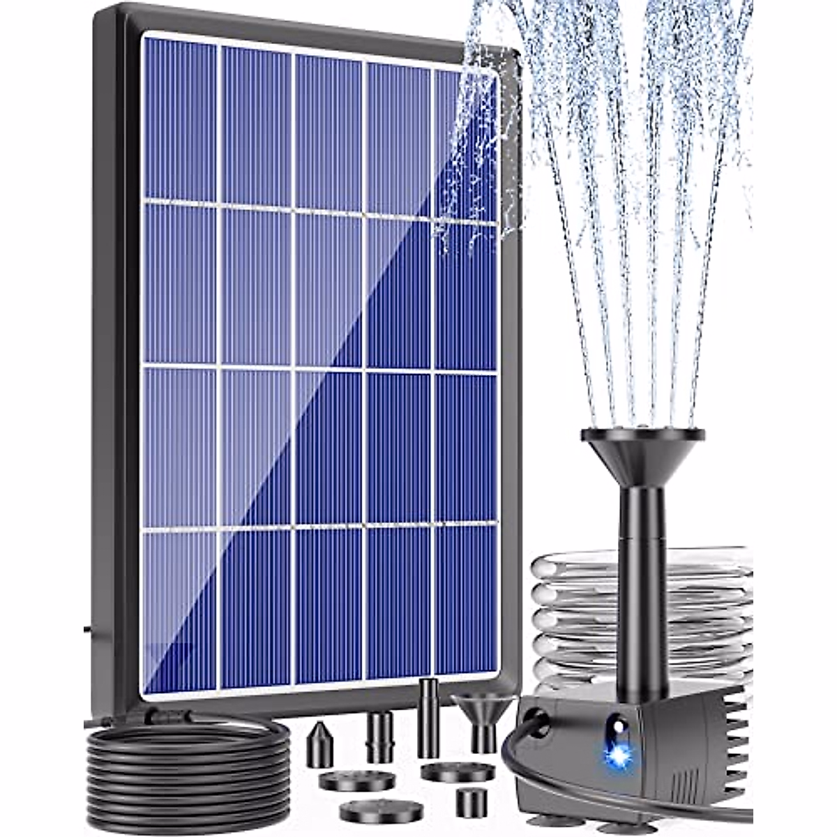 NFESOLAR 3.5W Solar Water Pump Outdoor, Solar Power Bird Bath Fountain with10ft Cables, 4ft Tubing, Dry Run Protection, Filtration Syste, for Small Pond, Garden, Water Feature, Pool, Yard