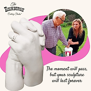 Edinburgh Hand Casting Kit Couples - Unique Gifts for Mothers Day - Lifelike Stone Sculpture for Two DIY Hand Mold Mom Gift Wedding Engagement Anniversary Ideas Husband Wife Boyfriend Girlfriend