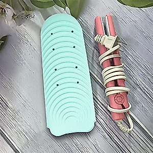Heat Resistant Mat for Curling Iron, Flat Iron Silicone Mat Pouch for Hair Straightener, Portable Travel Curling Iron Holder for Crimping Iron, Curling Wand, Waving Iron and Hot Hair Styling Tools