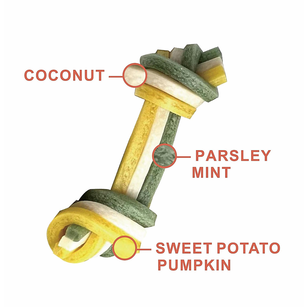 LuvChew Rawhide Free Triple Dental Floss Treats Medium 5pcs/Bag