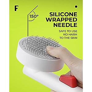 FURBULOUS cat Grooming Slicker Brush for Kitten Rabbit Massage Removes Mats, Tangles and Loose Fur. Cat Brush for Long or Short Haired Cats, Cat Brushes for Indoor Cats