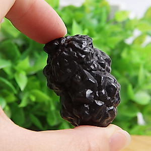 Acxico 2Pcs 30-50g Natural Egypt Black Diamond Quartz Crystal Specimen Raw Stone Decorate