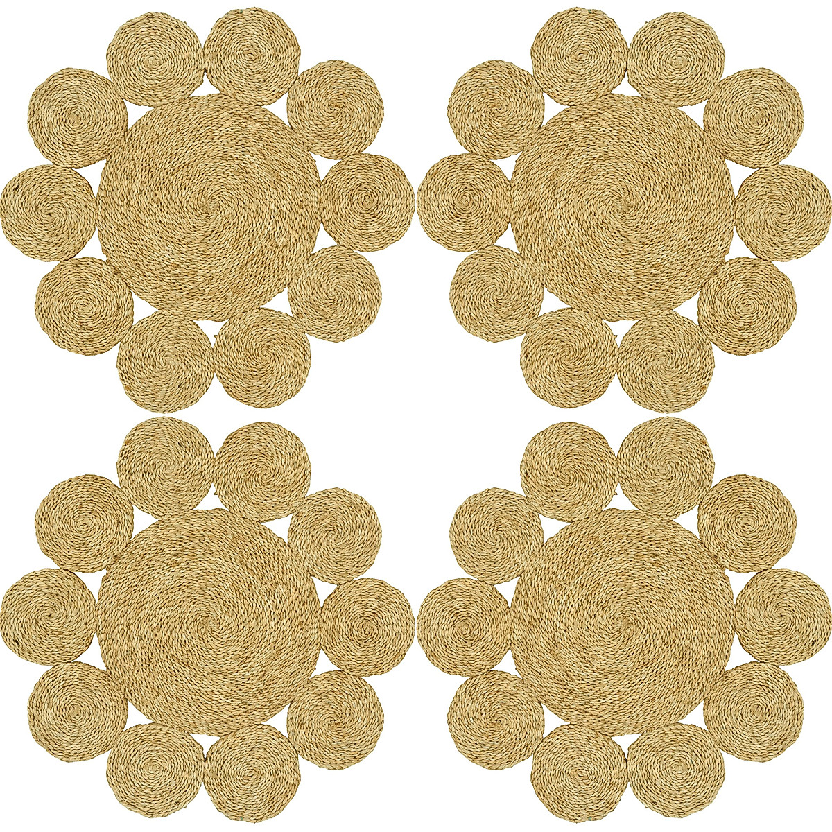 Round Jute Table Placemats (Set of 4)