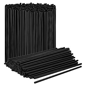 Plastic Coffee & Cocktail Stirrers, 2000 Plastic Coffee Straws, 5.5-Inch Coffee and Drink Stir Sticks, Cocktail Swizzle Sticks, Disposable Stir Sticks, Drinking Straws for Coffee & Cocktails (Black)