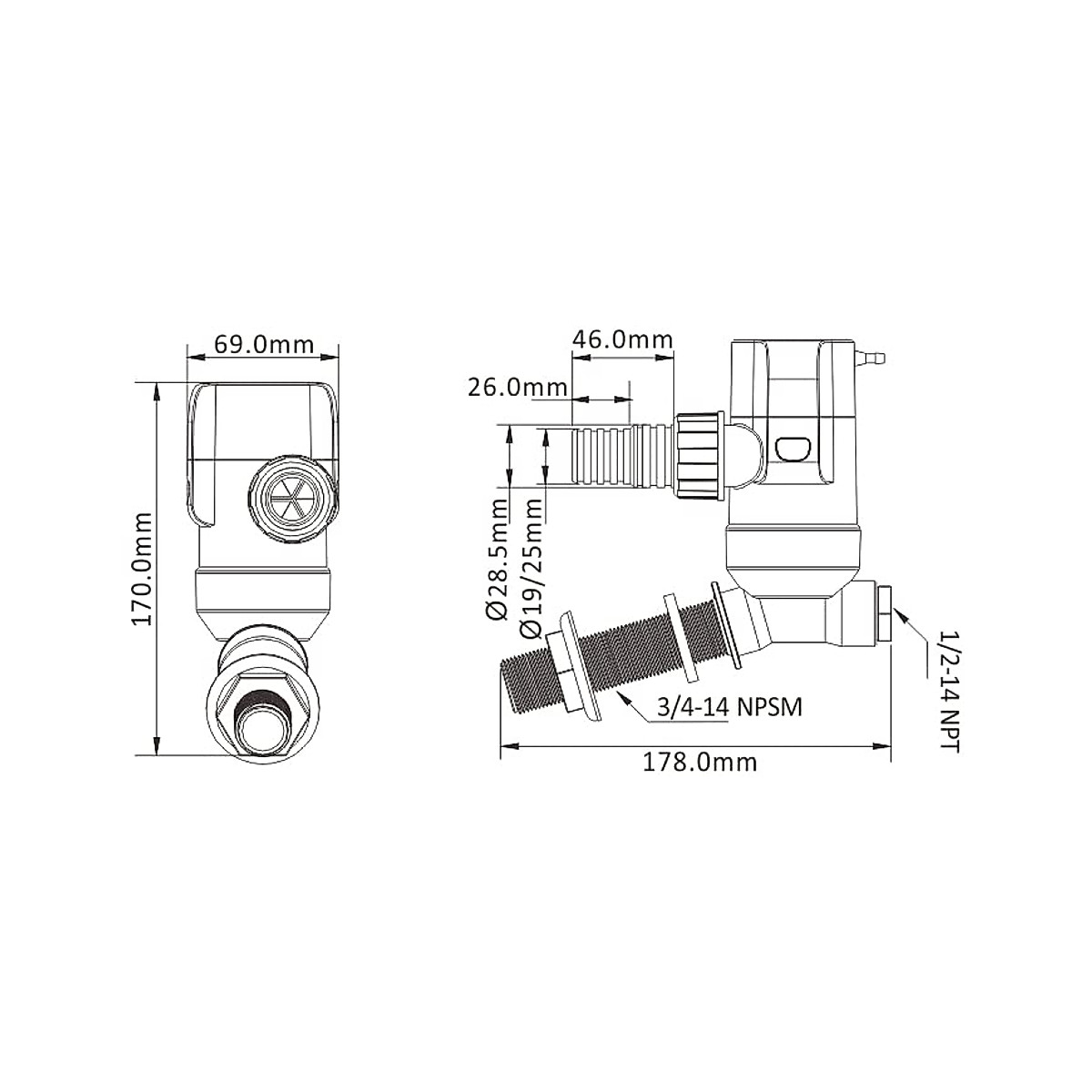 SEAFLO 12V 1100GPH Livewell/Baitwell Pump 13E