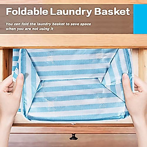 Twoyu 4 Pack Large 75L Laundry Basket ，Waterproof,Collapsible Laundry Hamper with Extended Handles ，Laundry Baskets Organization for Clothes in the Family Dorm (4 Colour)