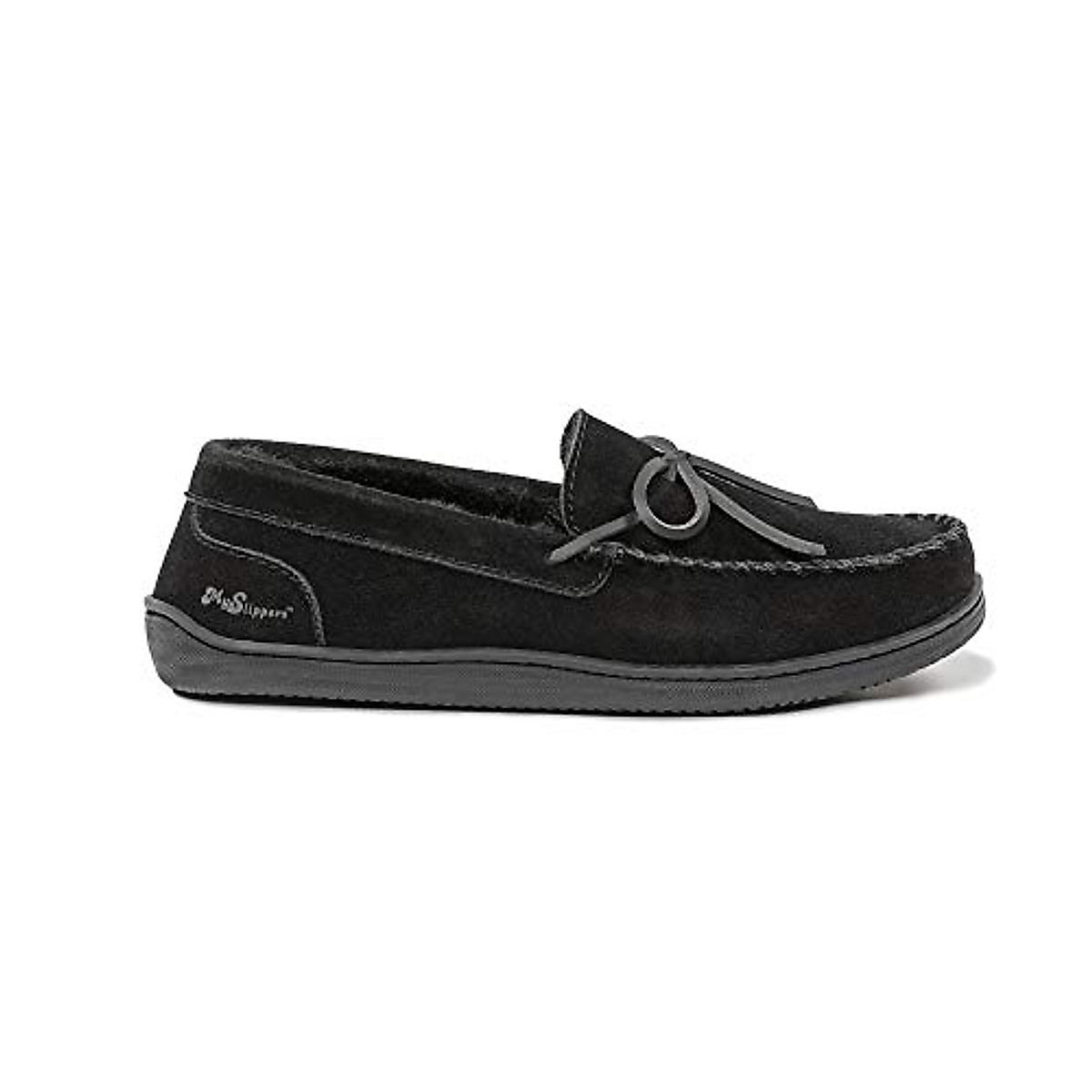 MySlipper Men's Size 11 Black Moccasin Slippers By:MyPillow