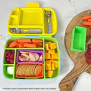 Rectangular Silicone Lunch Box Dividers 3pcs - Bento Box Divider 4"x2"x1.5" - Cupcake Baking Cups - Bento Box Accessories Meal Prep Containers