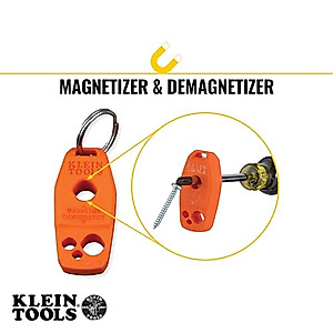 Klein Tools 85148 Screwdriver Set with Magnetizer / Demagnetizer for Magnetic Tips, Flathead and Phillips, Non-Slip Cushion Grip, 8-Piece