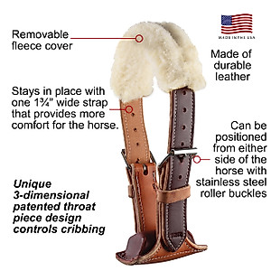 Professional's Choice The Dare Cribbing Control Collar | Unique Patented Throat Design Keeps Collar in Place | Controls Cribbers | Burgundy Leather