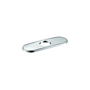 hansgrohe Base Plate for Contemporary Single-Hole Faucets, 6" Upgrade 6-inch Modern Base Plate for Bathtub Faucet in Chrome, 06490000, 1.375
