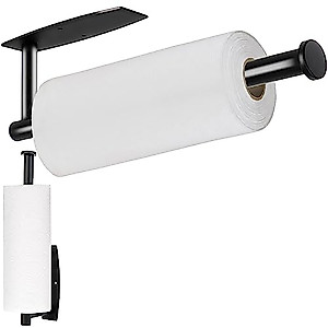 2023 Paper Towel Holders Wall Mount Under Cabinet 13.2In Self Adhesive Drilling Paper Towel Rolls SUS304 Vertically Horizontally for Kitchen Bathroom Door Rustproof Rack