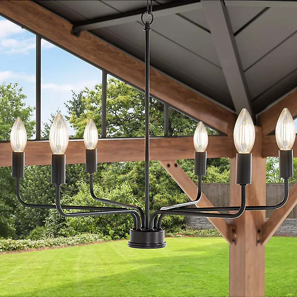 5 Pack C35 4Watt LED Candelabra Bulbs Equivalent to 40w Incandescent Bulbs,3000K Warm White 500 Lumens,B11 Candelabra Light Bulbs, E12 Dimmable Filament Clear Glass Candle Lamp for Home Decor