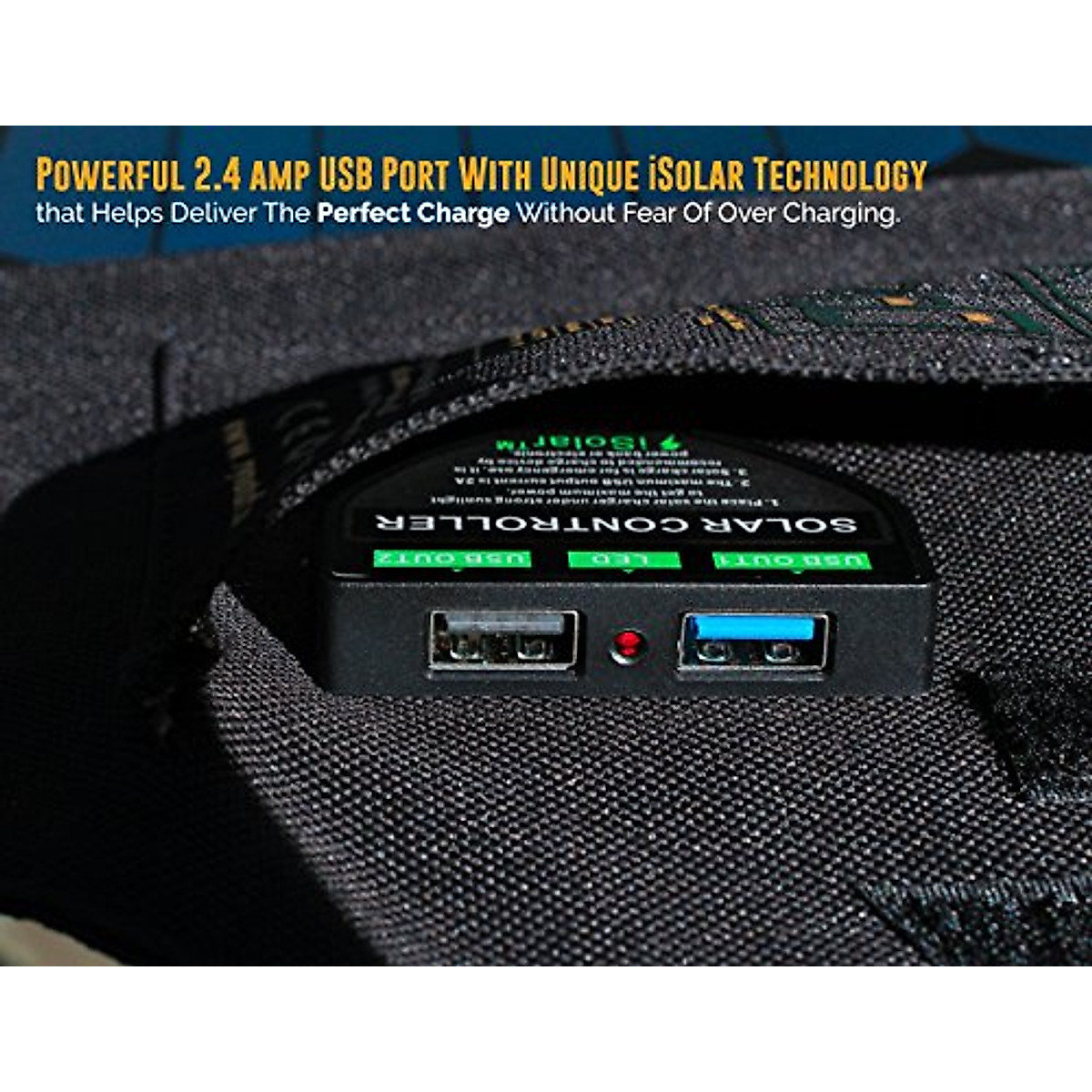 Ryno Tuff 21W Lightweight Portable Solar Charger for Camping - Foldable Solar Powered Cells with 2 USB Ports To Fast Charge Smartphones, Tablets & Battery Packs -Charge While Hiking, Camping & Fishing