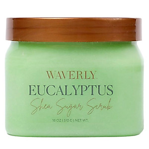 Waverly Eucalyptus- Shea Butter Body Scrub - Gentle Sugar Exfoliant Deeply Nourishes and Softens Skin with Natural Oils