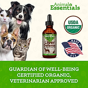 Animal Essentials Liver Defense for Dogs & Cats - Liver Support, Milk Thistle, Dandelion, Liquid Supplement, Detox Blend, Liver Cleanser - 2 Fl Oz