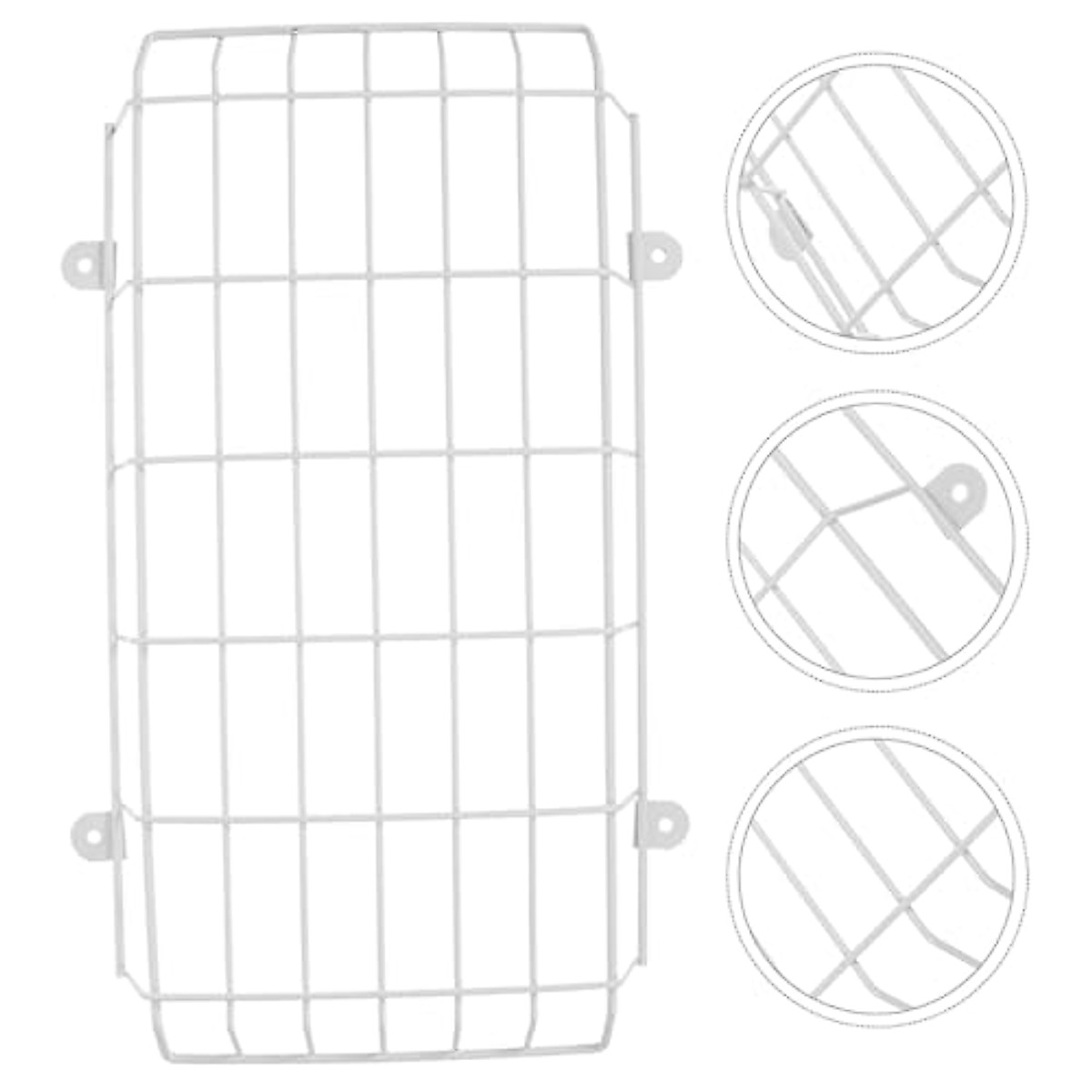 OFFSCH 2pcs School Evacuation Sign Emergency Light Wall Protective Covers Emergency Signal Damage Stopper LED Exit Sign Light Covers Guard Exit Sign Wall Covers Exit Wire Guard White Iron