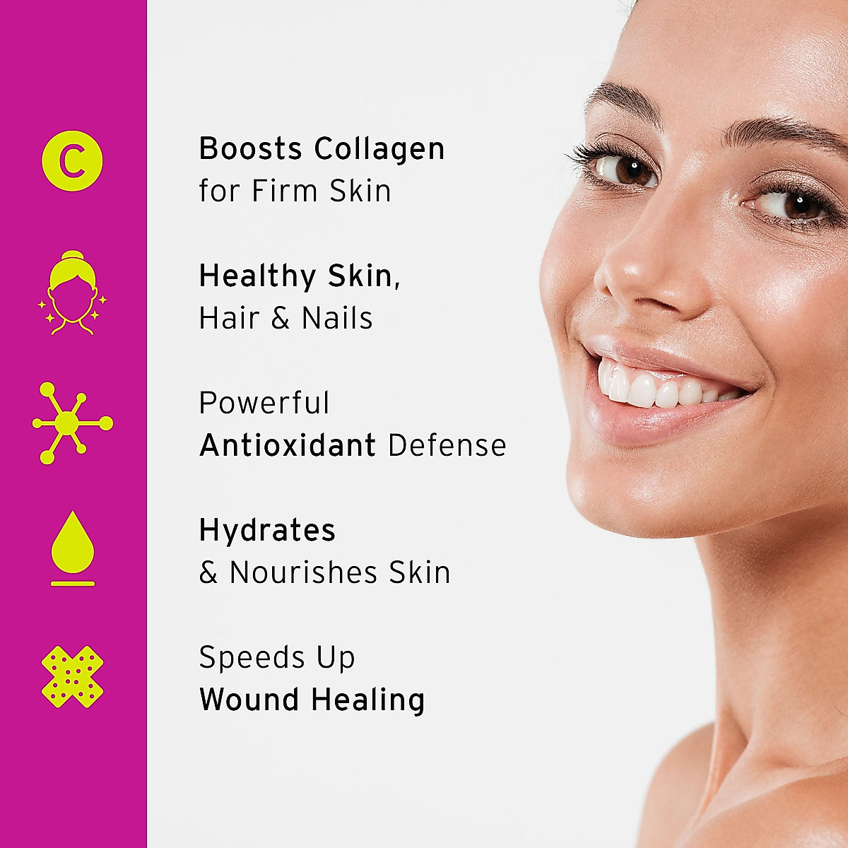 No BS Radiance Collagen Gummies with Biotin and Vitamin C for Skin, Nails and Hair (40 ct)